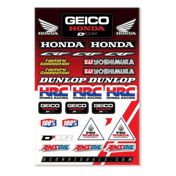 40-10-115 D-COR Geico Honda Hrc Decal Sheet Geico Honda Hrc Decal 12mil ...