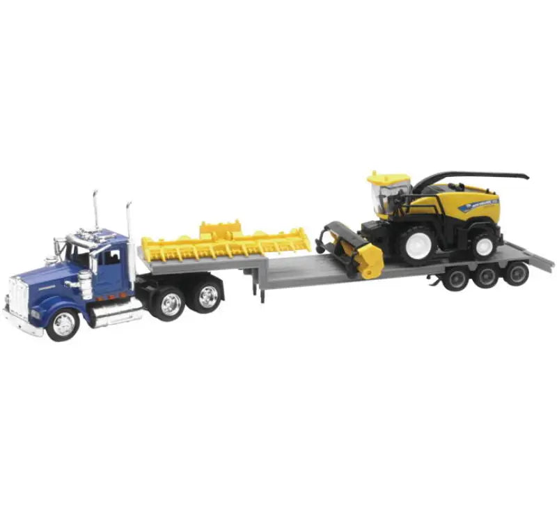 New Ray Toys Kenworth Lowboy with New Holland Harvester FR920/ Scale ...