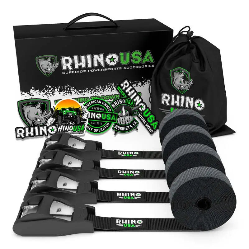 Rhino USA 1 Inch x 12 Feet Lashing Straps - Pack of 4 (Black) – RV and ...